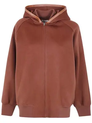 SEMICOUTURE Jacket Hooded "y6wv06 V13 Dark Leather - Brown