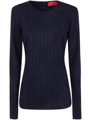 THELATEST Ribbed Round Neck Long Sleeve Sweater