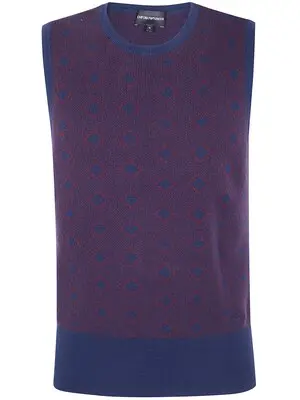 Emporio Armani Sweater Vest V Neck "rumble Total Eclipse - Black