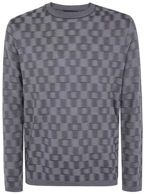 Emporio Armani Sweater Wool "round Neck - Gray