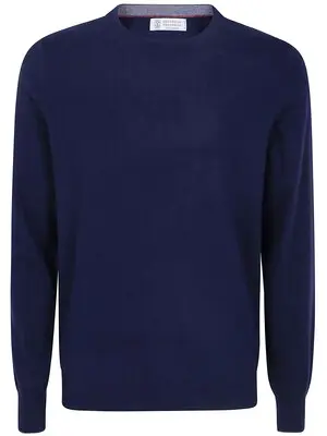 Brunello Cucinelli Cashmere Crew Neck Sweater - Blue
