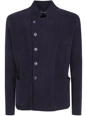 Emporio Armani Jacket Double Breasted Front Pocket Blazer - Black
