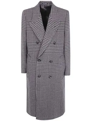 Emporio Armani Coat Double Breasted Long Coat - Gray