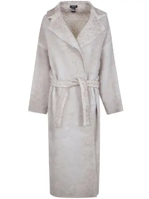 Avant Toi Coat Hand Painted Alpaca "over Coat With Belt - Gray