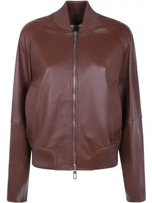 Max Mara Jacket Leather "spx Amour - Brown