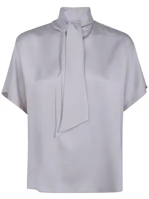 Brunello Cucinelli Shirt Short Sleeves "silky Blouse - Gray