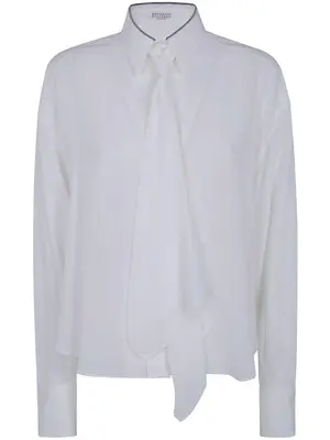 Brunello Cucinelli Shirt Silk "ribbon Silky - Beige