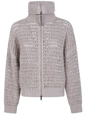 Brunello Cucinelli Sweater Full Zip "mgo378806 Cva05 - Beige