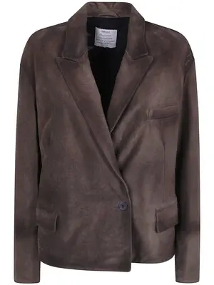 IBRIGU Jacket Suede "embroidered And Printed - Brown