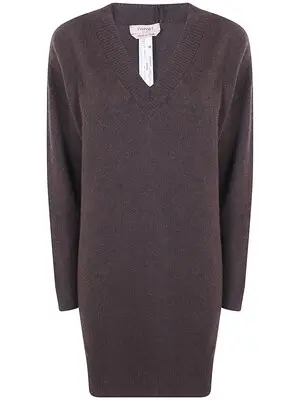 TWINSET Sweater V Neck Oversized - Brown