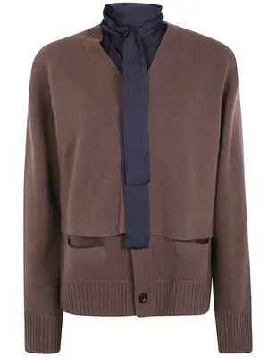 Sacai Sweater Wool Knit "costruzione Autunno Inverno - Brown