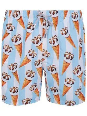 MC2 SAINT BARTH Swim Shorts With Ice Cream Print "gustavia - Multi