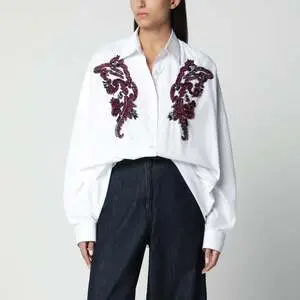 Dries Van Noten Embroidered Cotton Shirt - White