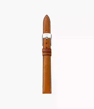 Michele 14mm Saddle Calfskin Leather Strap - Brown