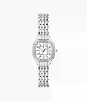 Michele Meggie Mini Diamond Stainless Steel Watch - Silver