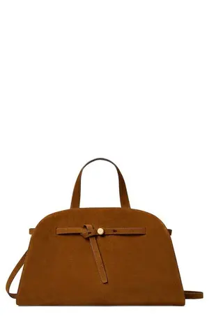 Tory Burch Romy Suede Leather Bauletto - Caramel