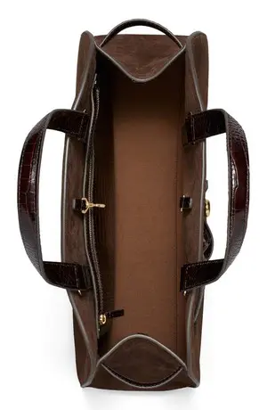 Tory Burch Romy Suede Leather Bauletto - Dark Cocoa