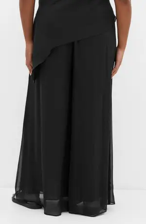 City Chic Skyla Elastic Waist Wide Leg Pants
