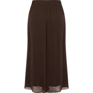 City Chic Skyla Elastic Waist Wide Leg Pants - Chocolate
