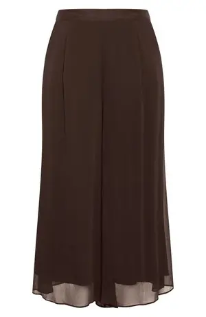 City Chic Skyla Elastic Waist Wide Leg Pants - Chocolate