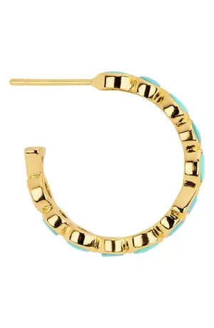 ATHRA LUXE Turquoise Geometric Hoop Earrings