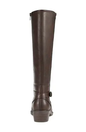 BARETRAPS Natara Faux Leather Riding Boots - Dark Brown