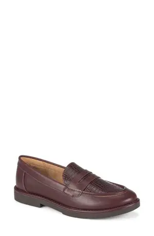 BARETRAPS Calli Croc Embossed Faux Leather Loafer - Bloodstone