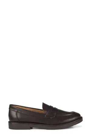 BARETRAPS Calli Croc Embossed Faux Leather Loafer - Dark Brown
