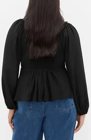 City Chic Shayla Ruffle Long Sleeve Top