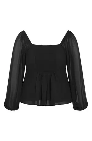 City Chic Shayla Ruffle Long Sleeve Top
