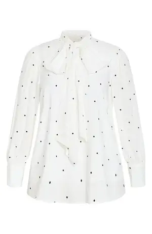 City Chic Kensie Tie Neck Blouse