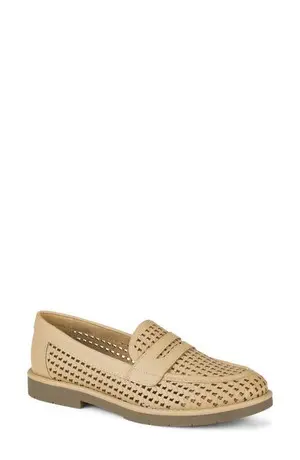 BARETRAPS Calli Woven Faux Leather Loafer - Camel