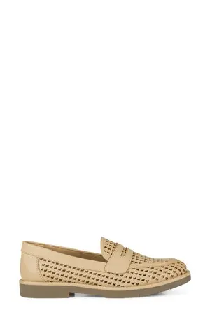 BARETRAPS Calli Woven Faux Leather Loafer - Camel