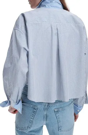 Rag & Bone Marin Striped Cropped Cotton Shirt