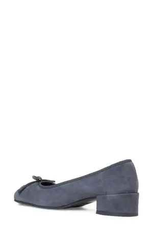Aquatalia Water-resistant Suede Block Heel Pumps - Ash Navy Suede