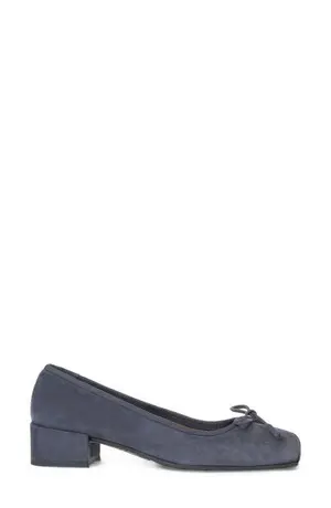 Aquatalia Water-resistant Suede Block Heel Pumps - Ash Navy Suede