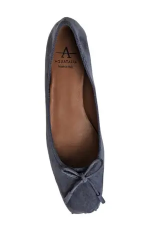 Aquatalia Water-resistant Suede Block Heel Pumps - Ash Navy Suede
