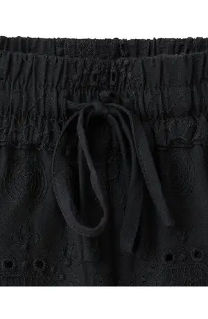 Mango Scalloped Eyelet Cotton Shorts