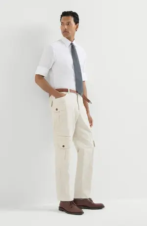 Brunello Cucinelli Peached Cotton Gabardine Explorer Trousers
