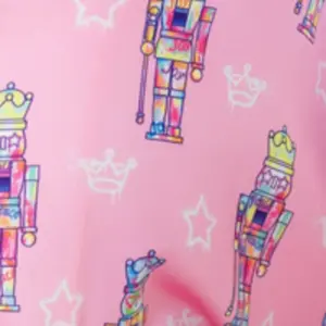 SUNSHINE SOCIETY Graffiti Nutcracker Silky 3/4 Sleeve Pants Set