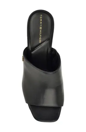 Tommy Hilfiger Sassey Faux Leather Slide Sandal - Black