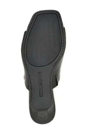 Tommy Hilfiger Sassey Faux Leather Slide Sandal - Black