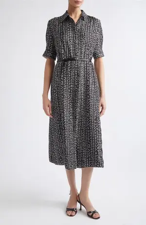 Altuzarra Eleanor Wool Stretch Twill Midi Shirtdress - Grey Melange