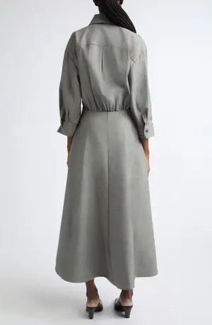 Altuzarra Eleanor Wool Stretch Twill Midi Shirtdress