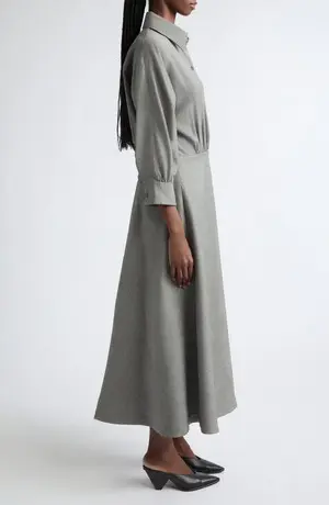 Altuzarra Eleanor Wool Stretch Twill Midi Shirtdress