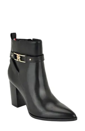 Tommy Hilfiger Midna Faux Leather Bootie - Black