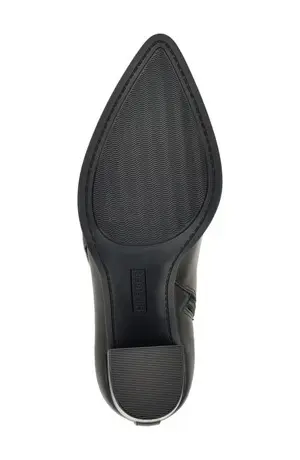 Tommy Hilfiger Midna Faux Leather Pointed Toe Block Heel Booties - Black