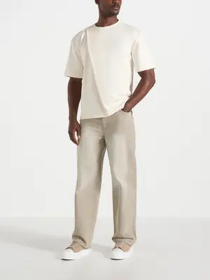 Manière De Voir Dn002 Relaxed Fit Denim Jeans - Beige