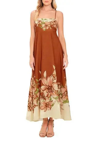 FLYING TOMATO Floral Print Sleeveless Maxi Dress - Terracotta