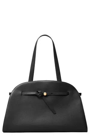 Tory Burch Large Romy Bauletto Leather Handbag - Black